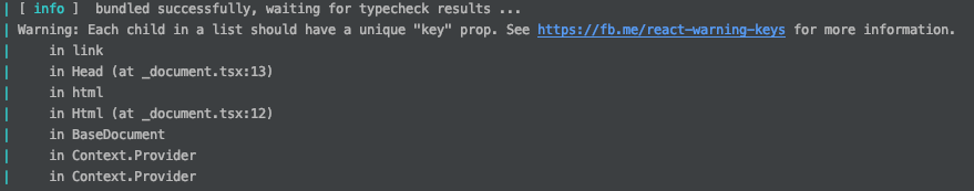 Getting Warning: Each child in a list should have a unique "key" prop for _document · Issue ...