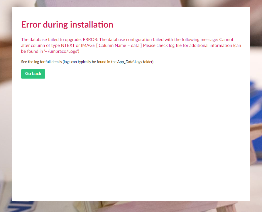 v9-rc001: Can't upgrade using SQL CE · Issue #10626 · umbraco/Umbraco-CMS · GitHub