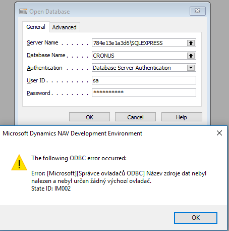 NAV Development environment - ODBC error occurred · Issue #96 · microsoft/nav-docker · GitHub