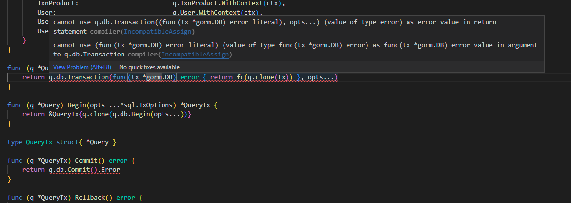 Gentool Generates Query Code That Doesn T Work · Issue 816 · Go Gorm Gen · Github