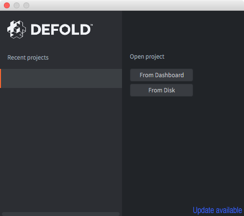 Add "Update available" in the Defold Splash/Open project window · Issue #1449 · defold/editor2 ...