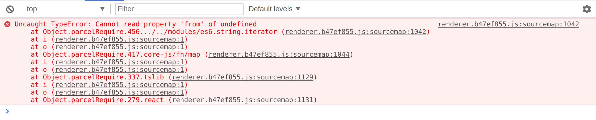 TypeError: Cannot read property 'from' of undefined · Issue #1404 · parcel-bundler/parcel · GitHub