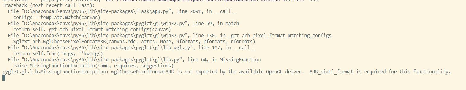 wglChoosePixelFormatARB is not exported by the available OpenGL driver. ARB_pixel_format is ...