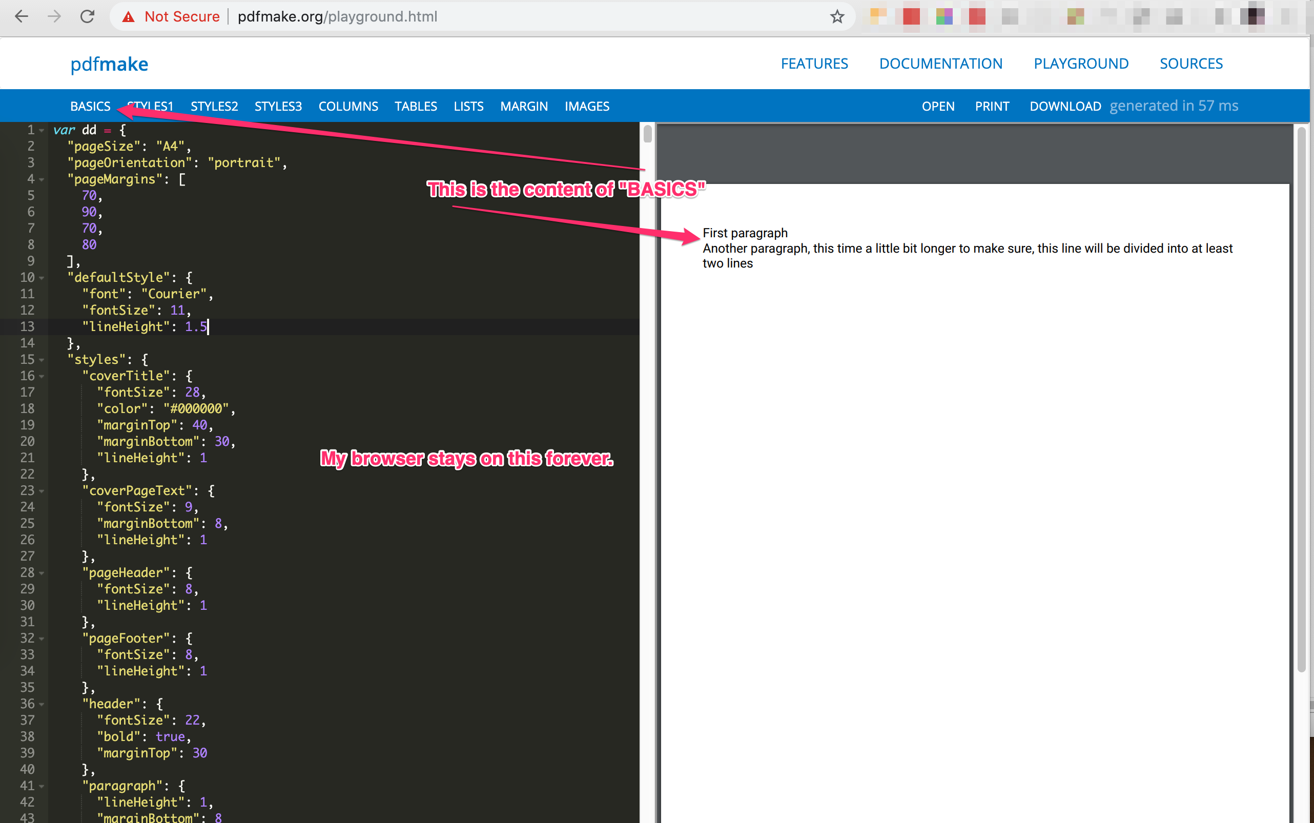 Infinite loop · Issue #1819 · bpampuch/pdfmake · GitHub
