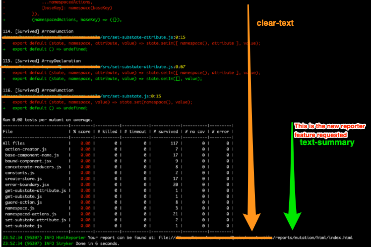 Have A Reporter For Only The Summary · Issue 1984 · Stryker Mutator Stryker Js · Github
