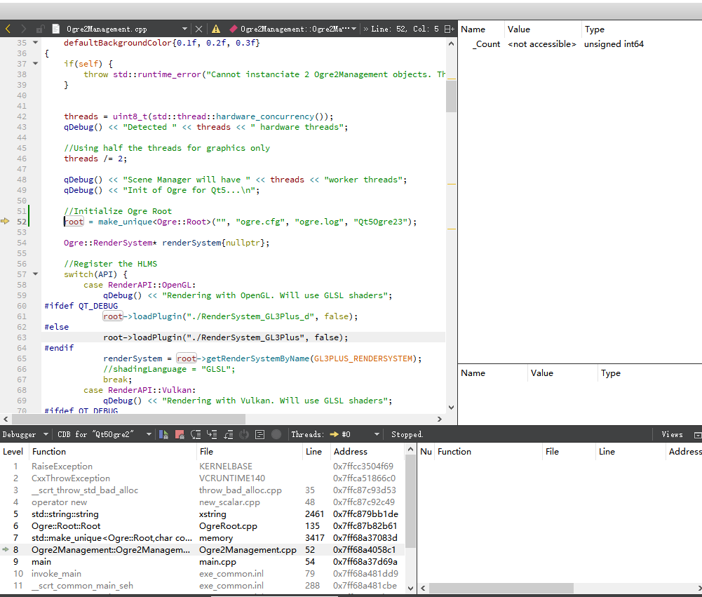 Create Ogre::Root crash when building debug exe with msvc compiler · Issue #269 · OGRECave/ogre ...