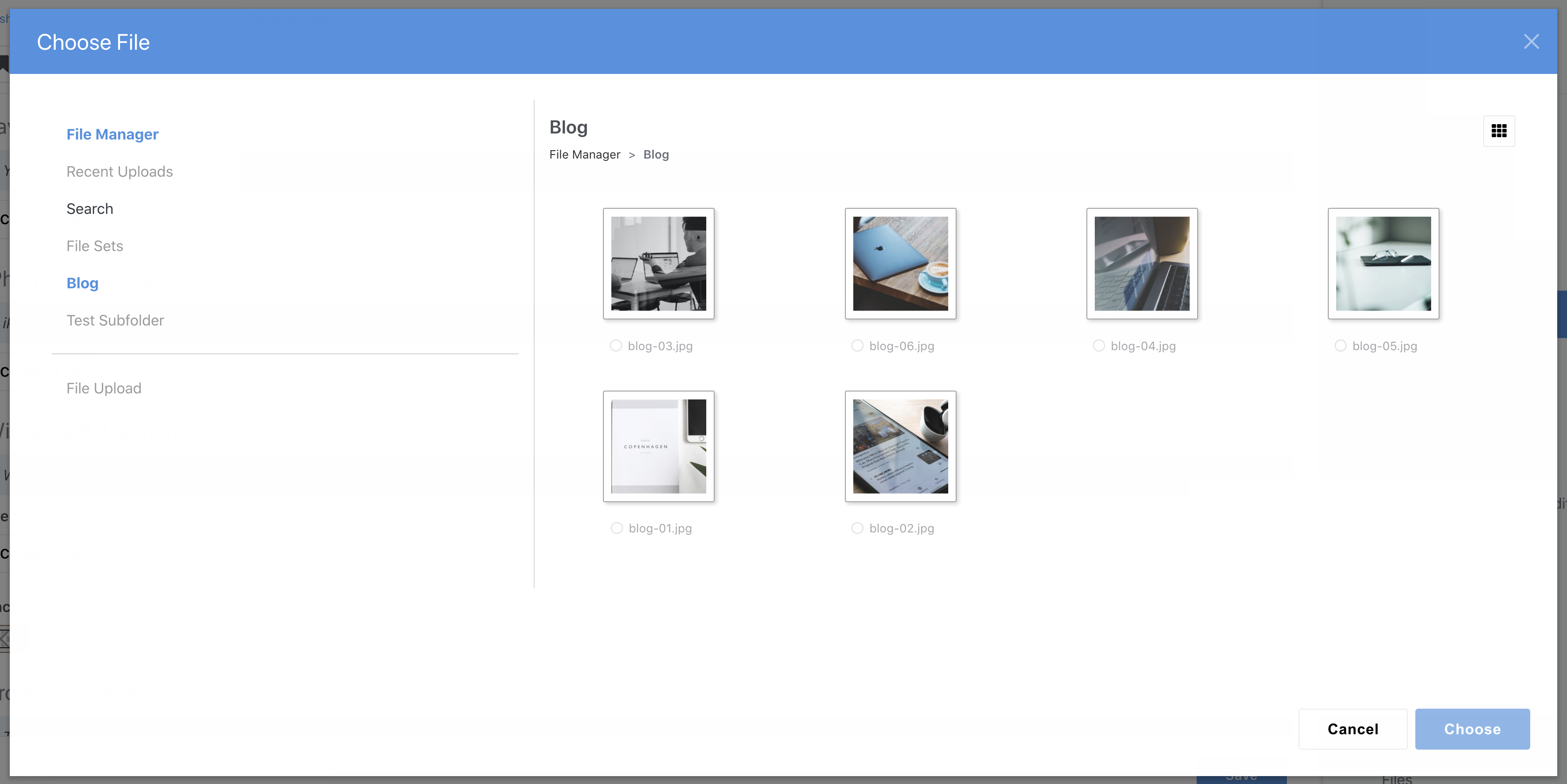 V9 - File Selector dialog missing previous useful information · Issue #10287 · concretecms ...