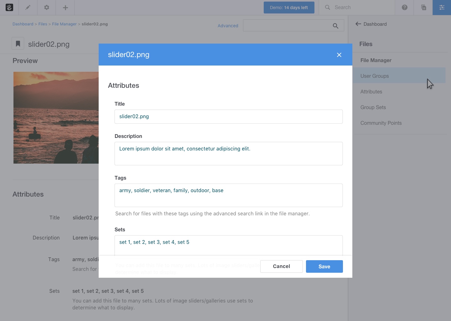 File Manager Edit Properties Dialog · Issue #8484 · concretecms/concretecms · GitHub