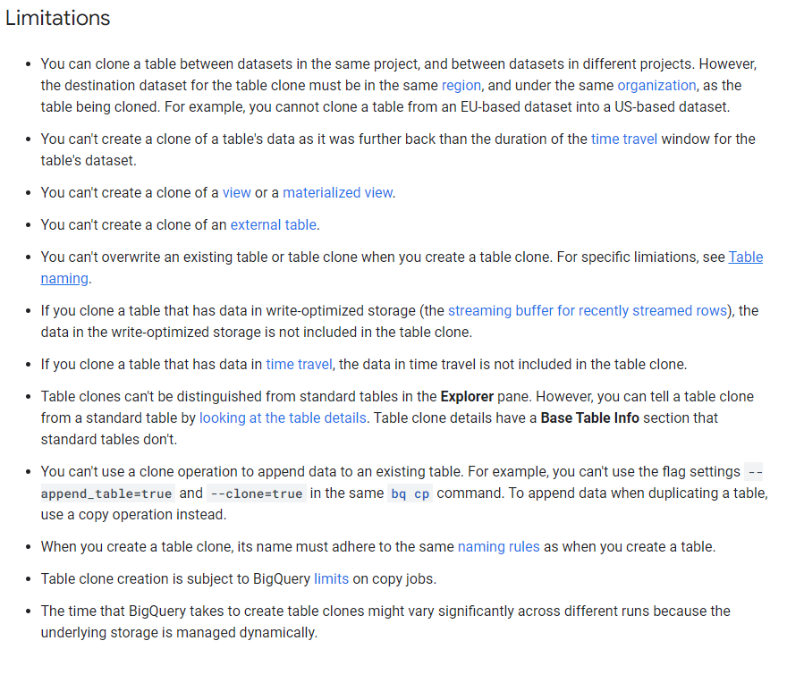 [ADAP-880] [Regression] BigQuery - Removal of "OR REPLACE" for CLONE (future) · Issue #921 · dbt ...