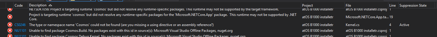 Unable to find Cosmos Packages · Issue #1420 · CosmosOS/Cosmos · GitHub