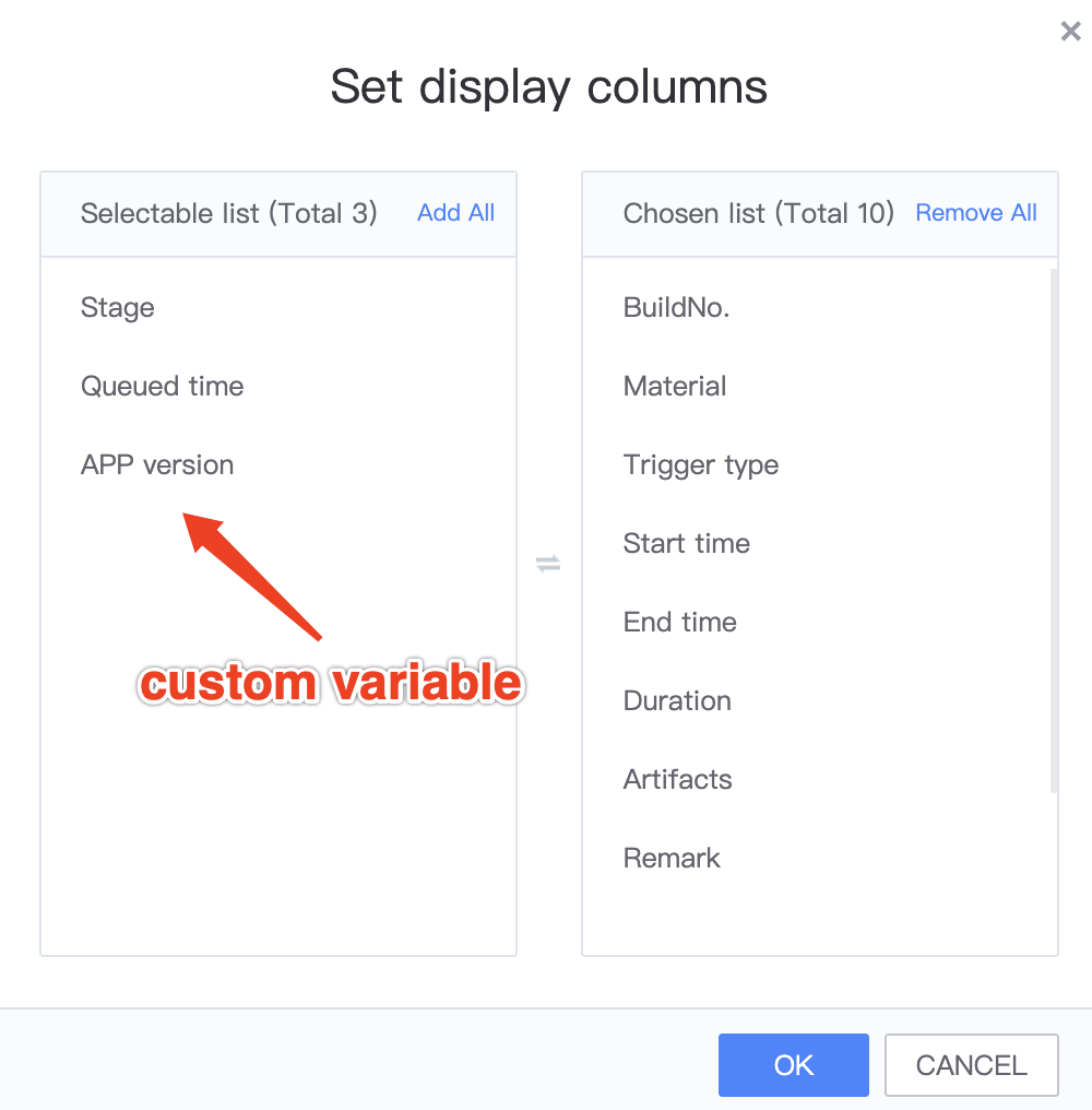 Support displaying custom variable in pipeline execution history list · Issue #1877 ...