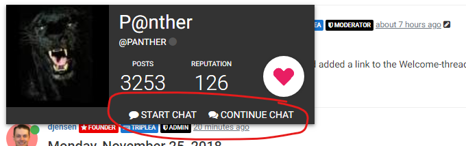 Include chat button(s) on the user card · Issue #7005 · NodeBB/NodeBB · GitHub