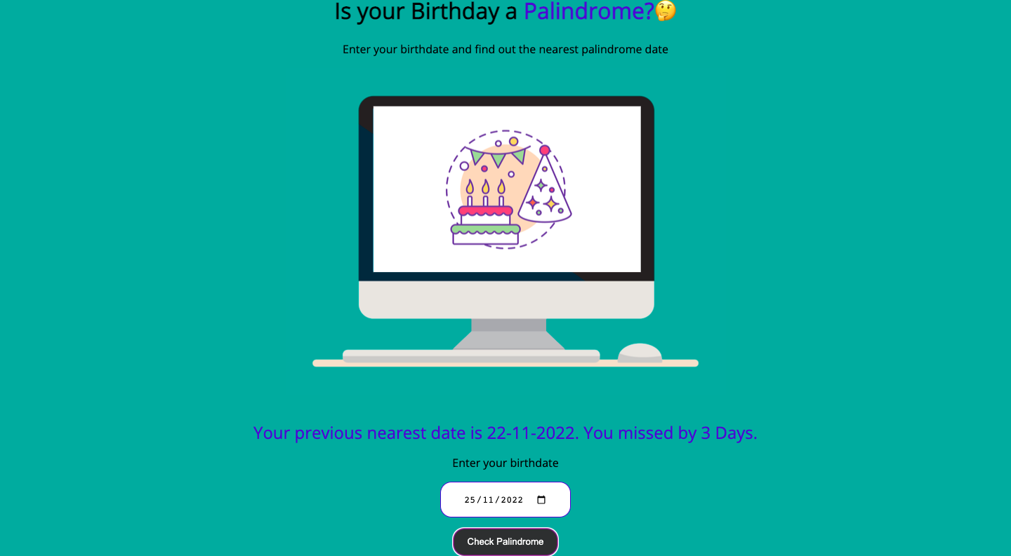 GitHub - PriyanshuSinghR/palindrome-birthday
