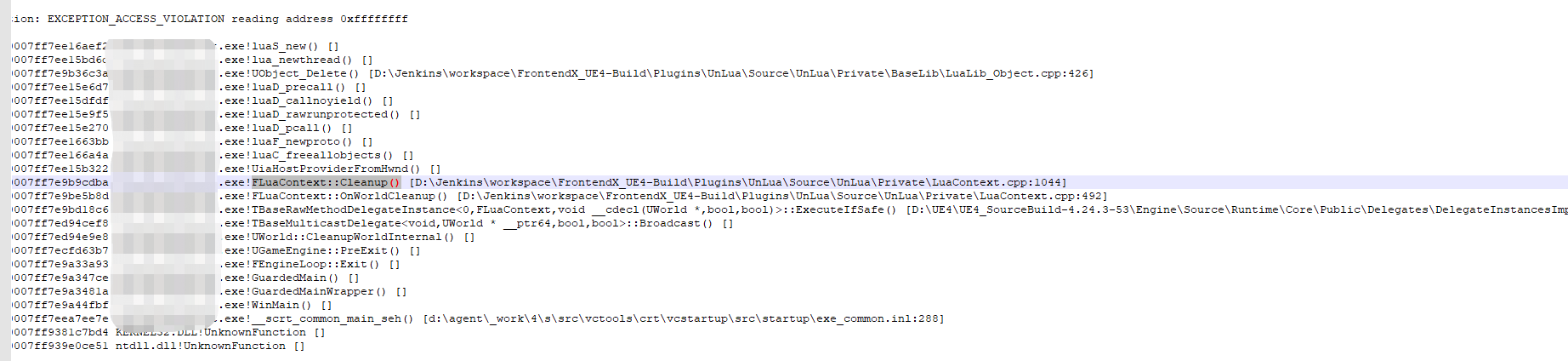 关闭游戏FLuaContext::Cleanup() 后crash · Issue #200 · Tencent/UnLua · GitHub