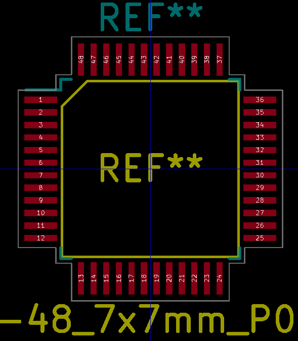 modified LQFP-48_7x7mm_P0.5mm according to new Footprint style (!262 ...