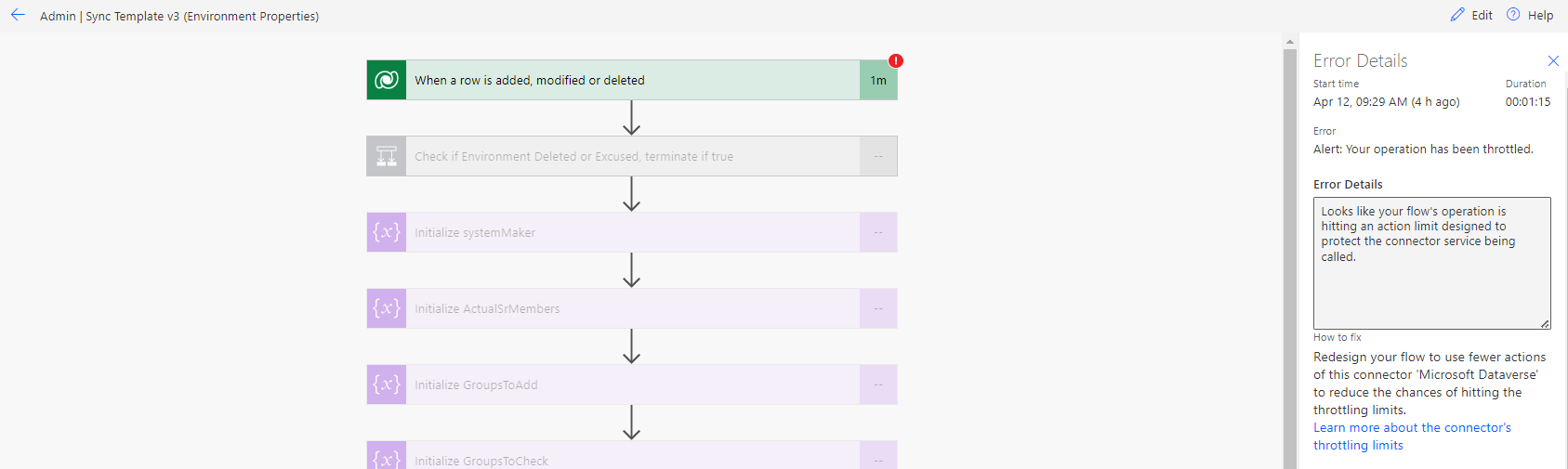 [CoE Starter Kit - BUG] Admin | Sync Template v3 (Environment Properties) "problem with flows ...
