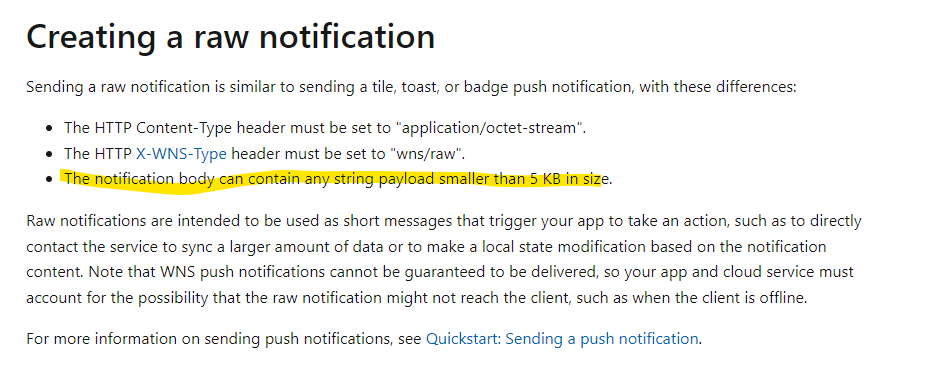 Wns Raw Notifications Are Not Received If The Payload Is Empty · Issue 4173 · Microsoftdocs