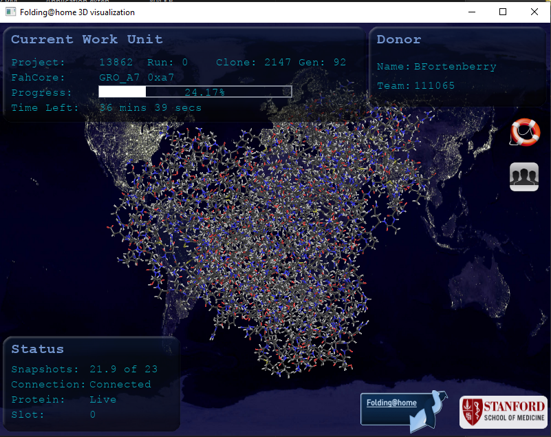 FAHViewer (on Windows, at least) V7.5.1 always displays the Demo ...