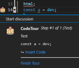 "Insert code" not appearing below code blocks · Issue #150 · microsoft/codetour · GitHub