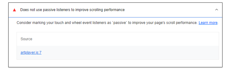 Passive Listeners · Issue #385 · zhw2590582/ArtPlayer · GitHub