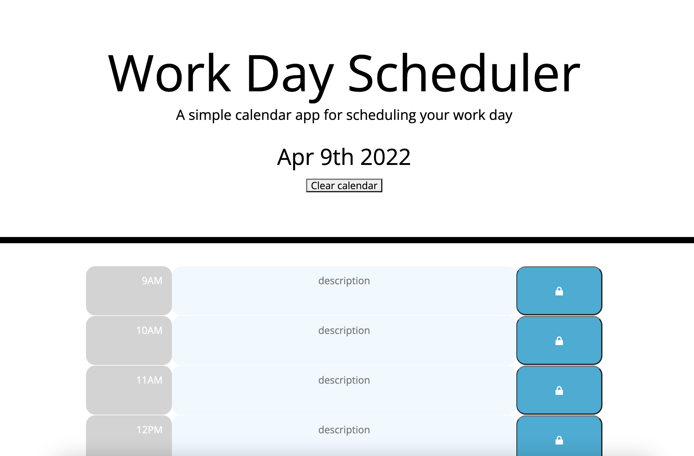 GitHub - chrislee-webdev/workday-scheduler: Work day scheduler utilizing third-party APIs