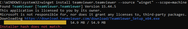 [Package Issue]: Teamviewer.Teamviewer · Issue #116012 · microsoft/winget-pkgs · GitHub