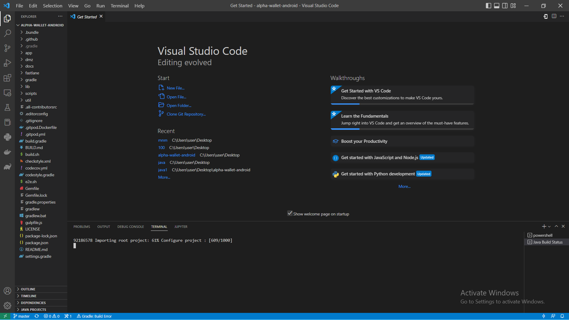 Error: there is no registered task type 'Java'. Did you miss installing ...