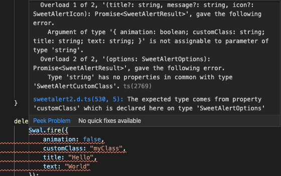 Typescript definitions for customClass in the fire method · Issue #1846 ...