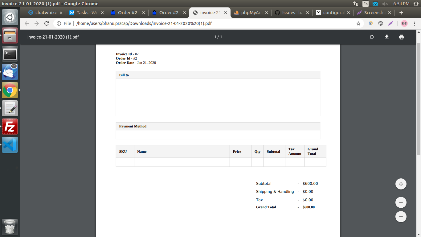 Info missing on printing invoice at customer and admin end · Issue ...