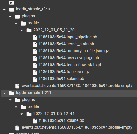 tf2.11 tf.profiler.experimental doesn't generate trace.json.gz and other files compared with tf2 ...