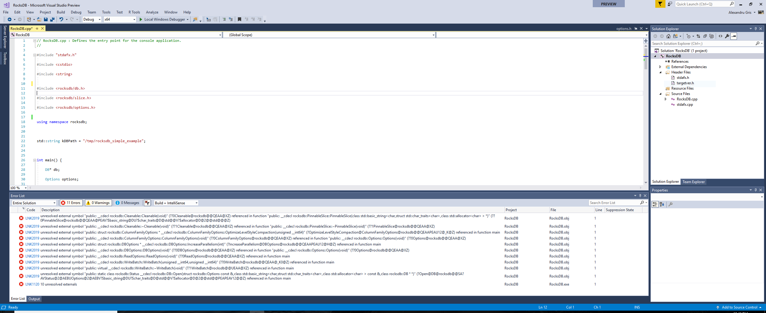 rocksdb link error in VS2017 · Issue #2411 · microsoft/vcpkg · GitHub
