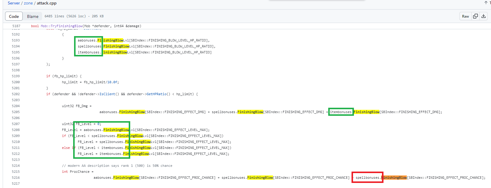 Finishing Blow is adding spellbonuses twice · Issue #3636 · EQEmu/Server · GitHub