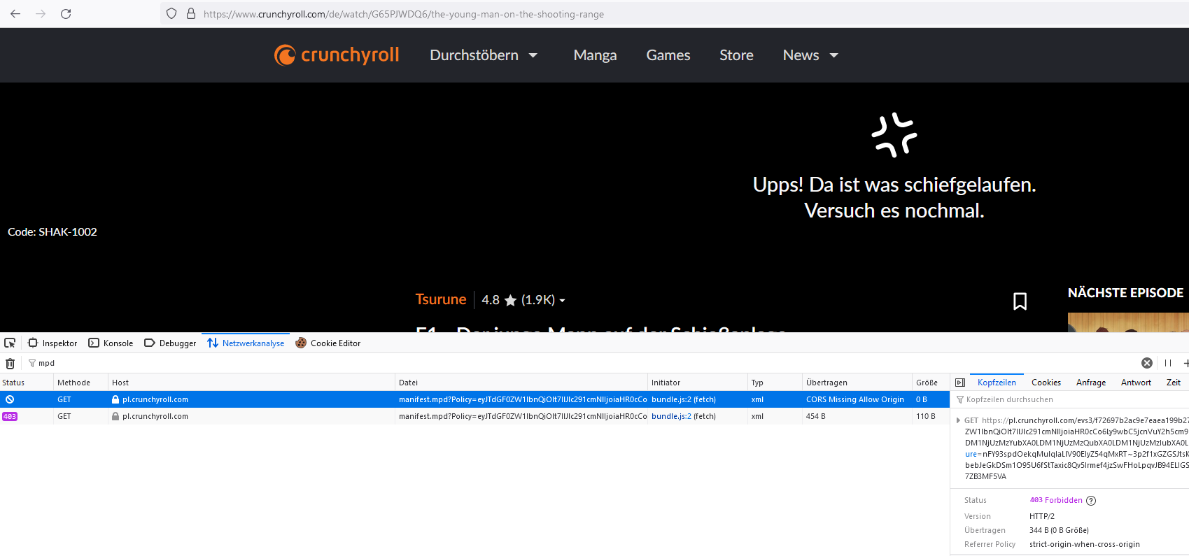 403 · Issue #703 · hama3254/Crunchyroll-Downloader-v3.0 · GitHub