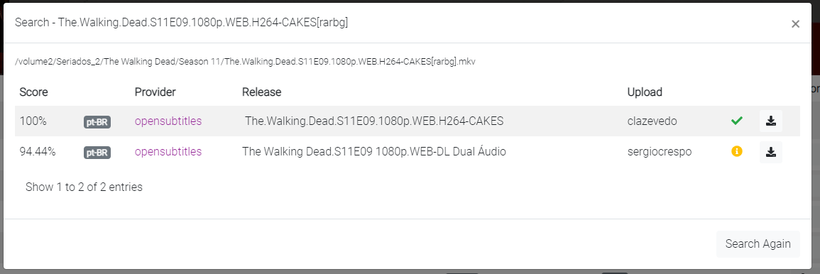 Bazarr not finding existing subtitles on provider (legendas.tv) · Issue #1726 · morpheus65535 ...
