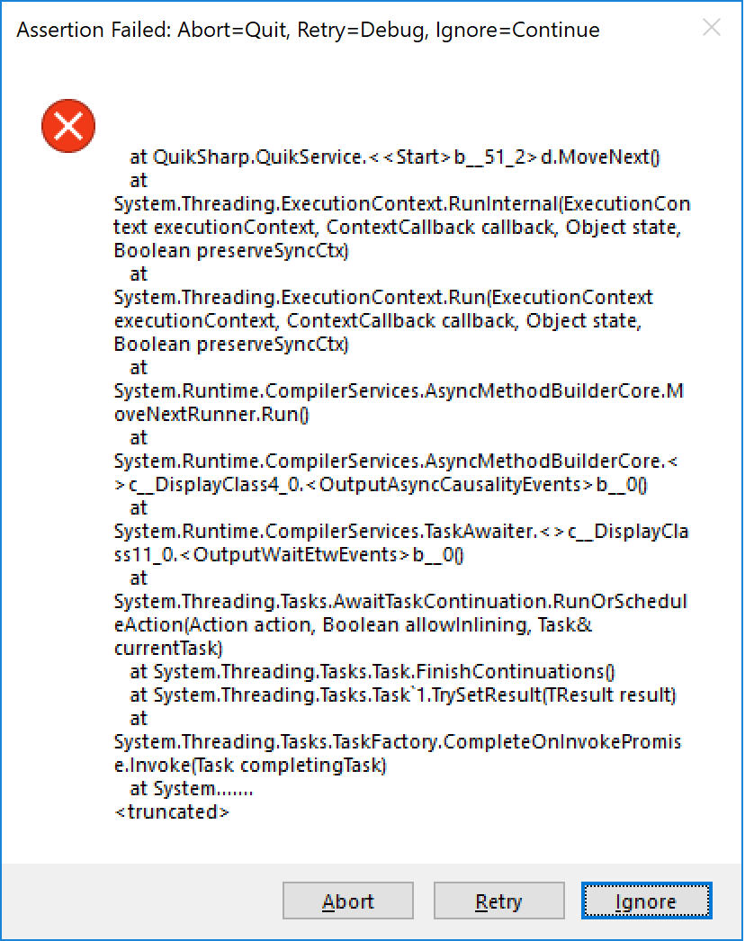 Падает Quik · Issue #200 · finsight/QUIKSharp · GitHub