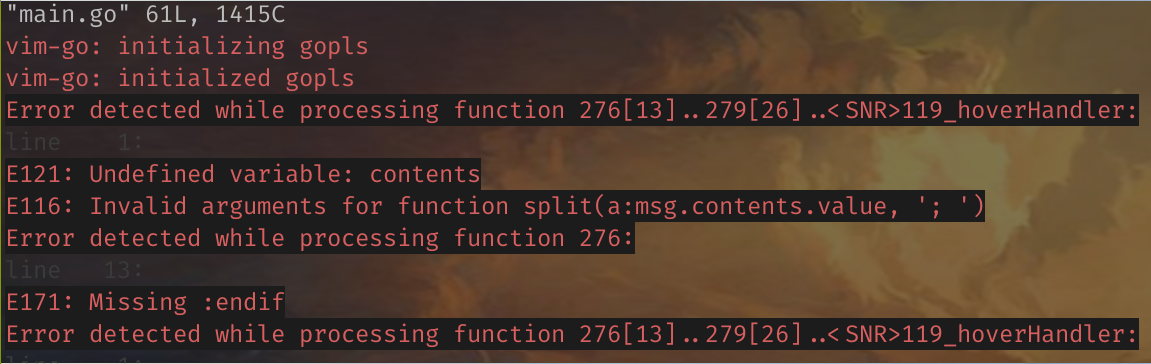 Vim error in hoverHandler when open go file with active module support · Issue #2445 · fatih/vim ...