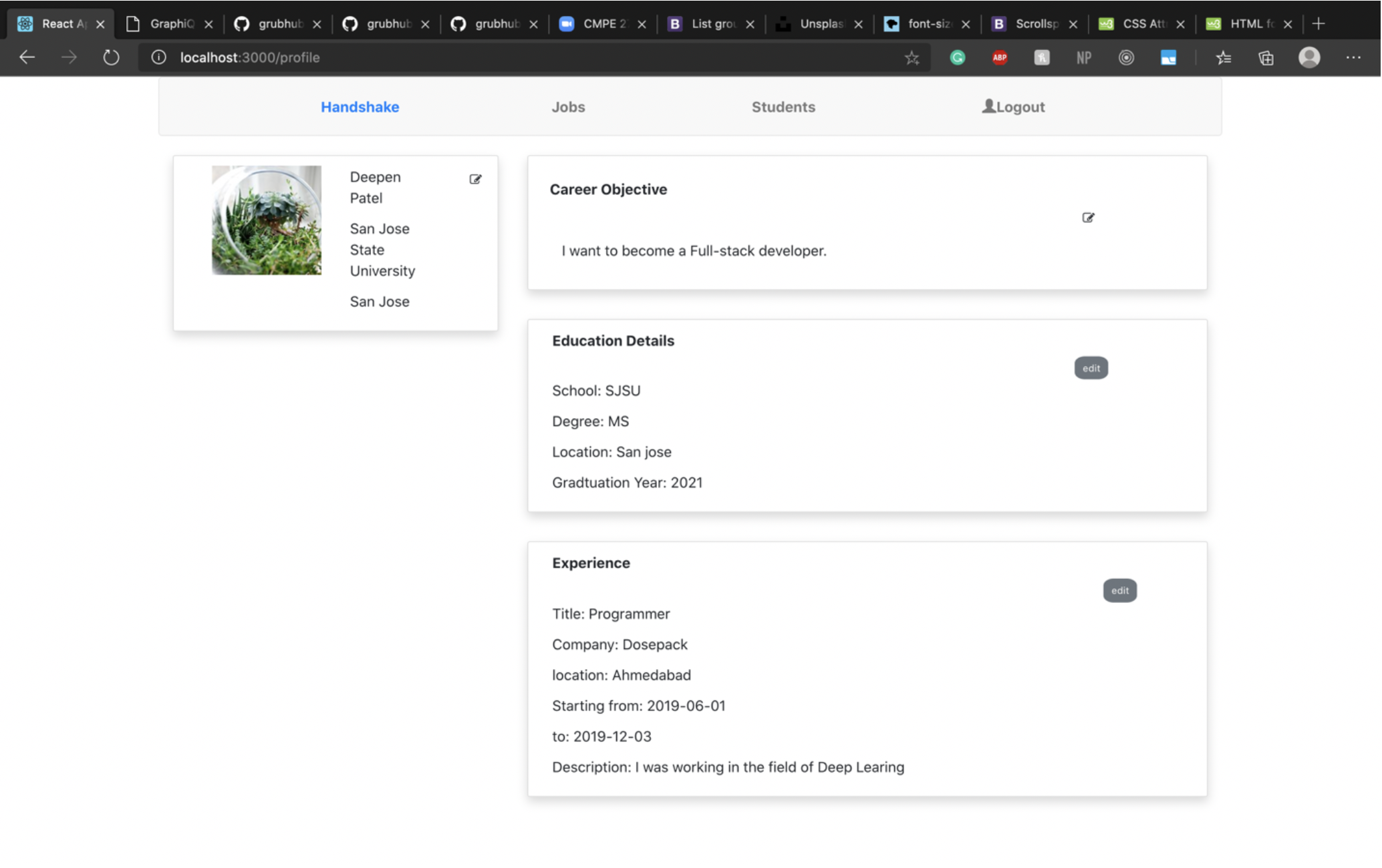GitHub - deepenpatel3/Handshake_Prototype: Developed prototype of ...