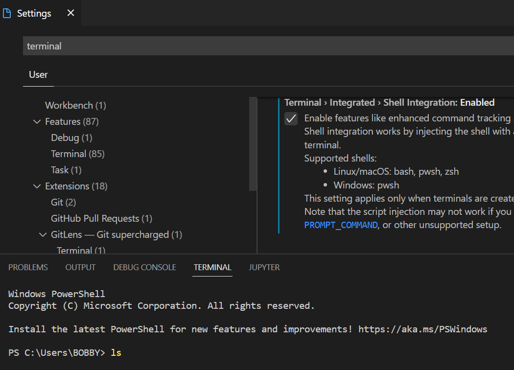 Missing `Shell Integration Decoration` in windows 11 · Issue #154674 · microsoft/vscode · GitHub