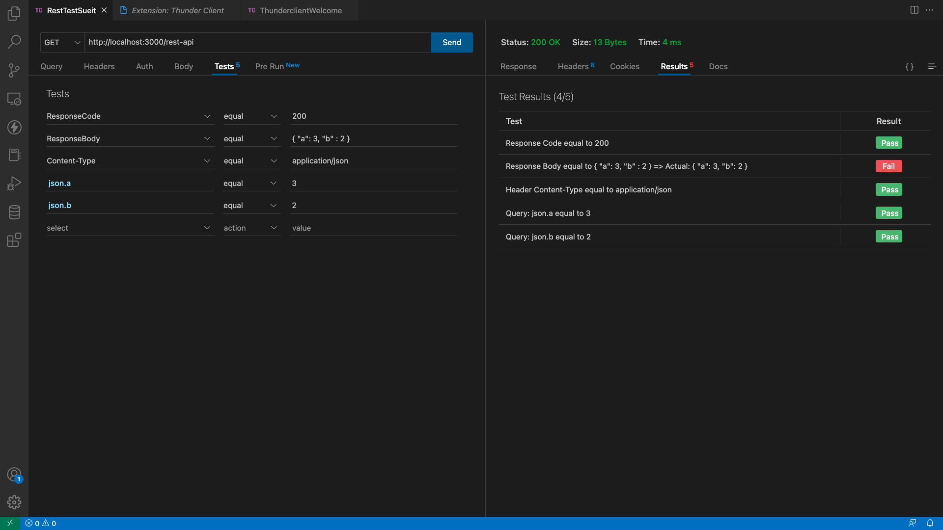 `responsebody` Test Comparison Bug · Issue 878 · Thunderclient Thunder Client Support · Github