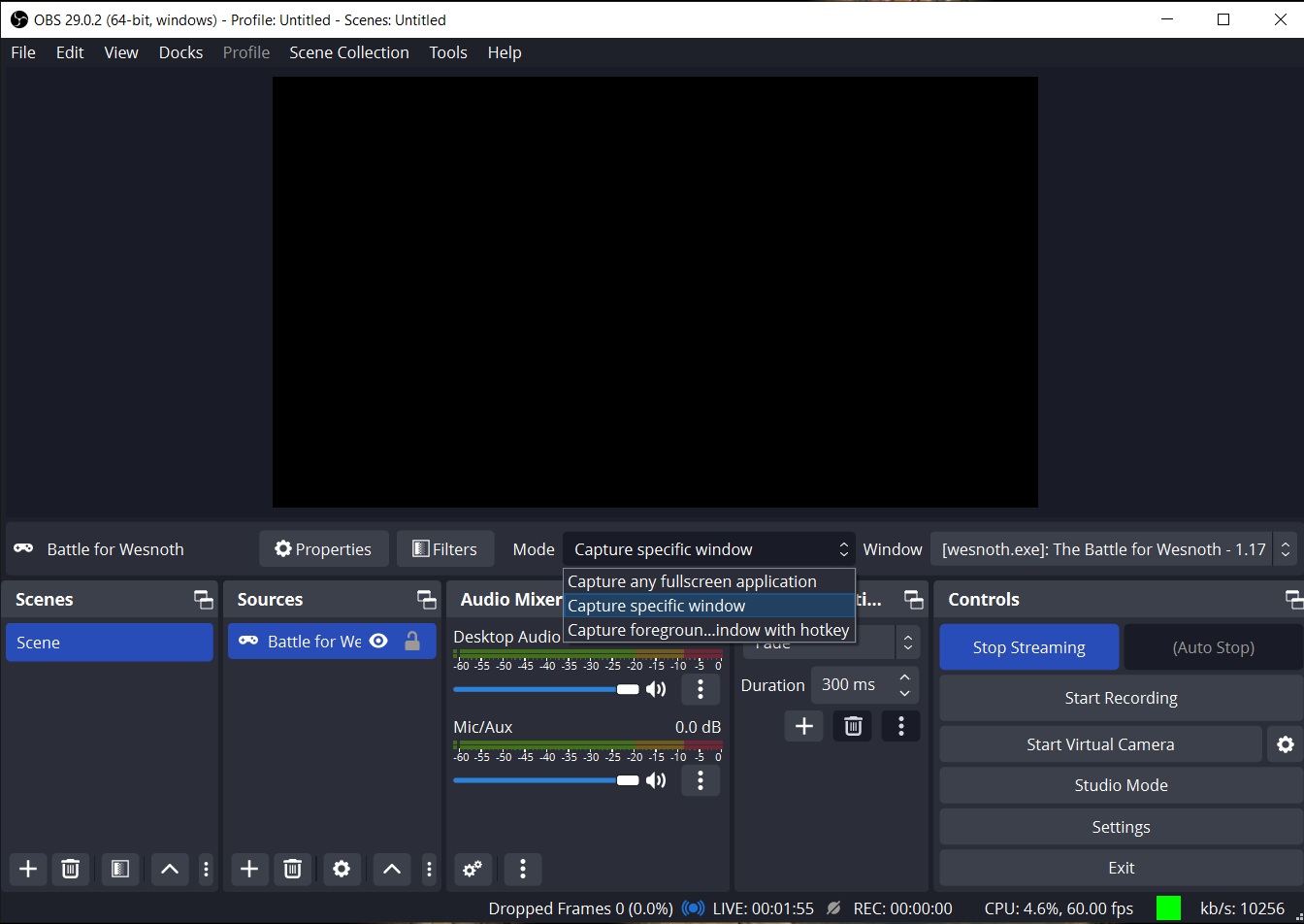 Wesnoth Client Not Recognised/Loadable in OBS Studio for YT Streaming · Issue #7417 · wesnoth ...