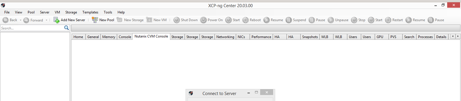 XCP-ng Center v20.03.00 on startup briefly shows all tabs before connecting to servers. · Issue ...