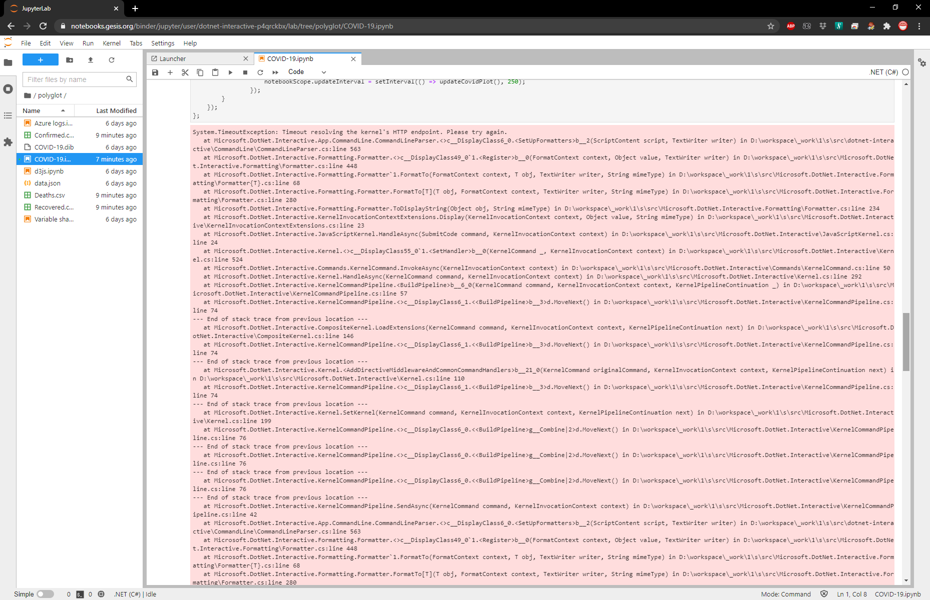 System Timeoutexception Timeout Resolving The Kernel S Endpoint Please Try Again · Issue