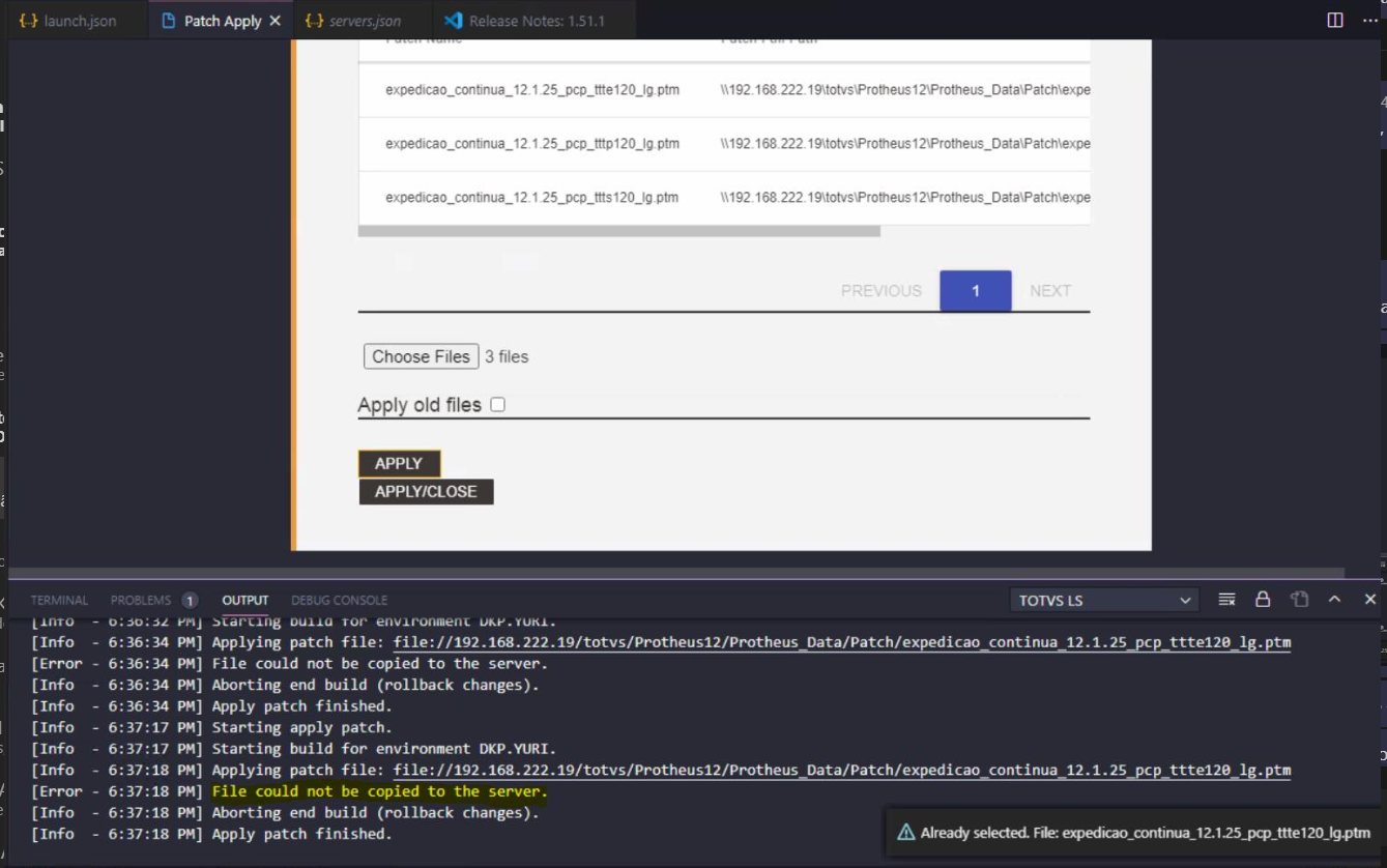 Error ao aplicar Patch · Issue #593 · totvs/tds-vscode · GitHub