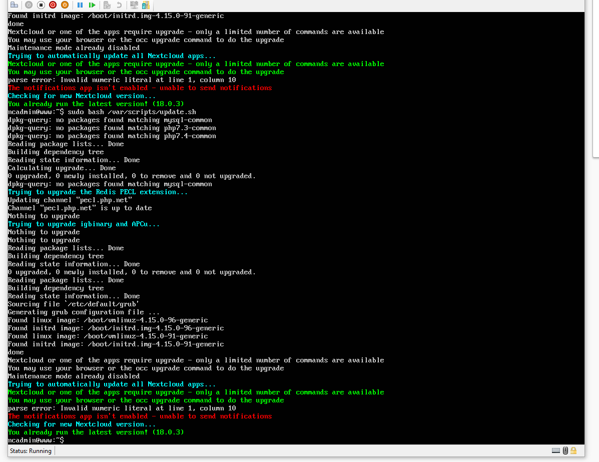 Need Help After Update · Issue #1177 · nextcloud/vm · GitHub