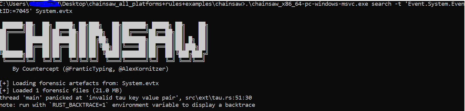Invalid Tau Key Pair error · Issue #114 · WithSecureLabs/chainsaw · GitHub