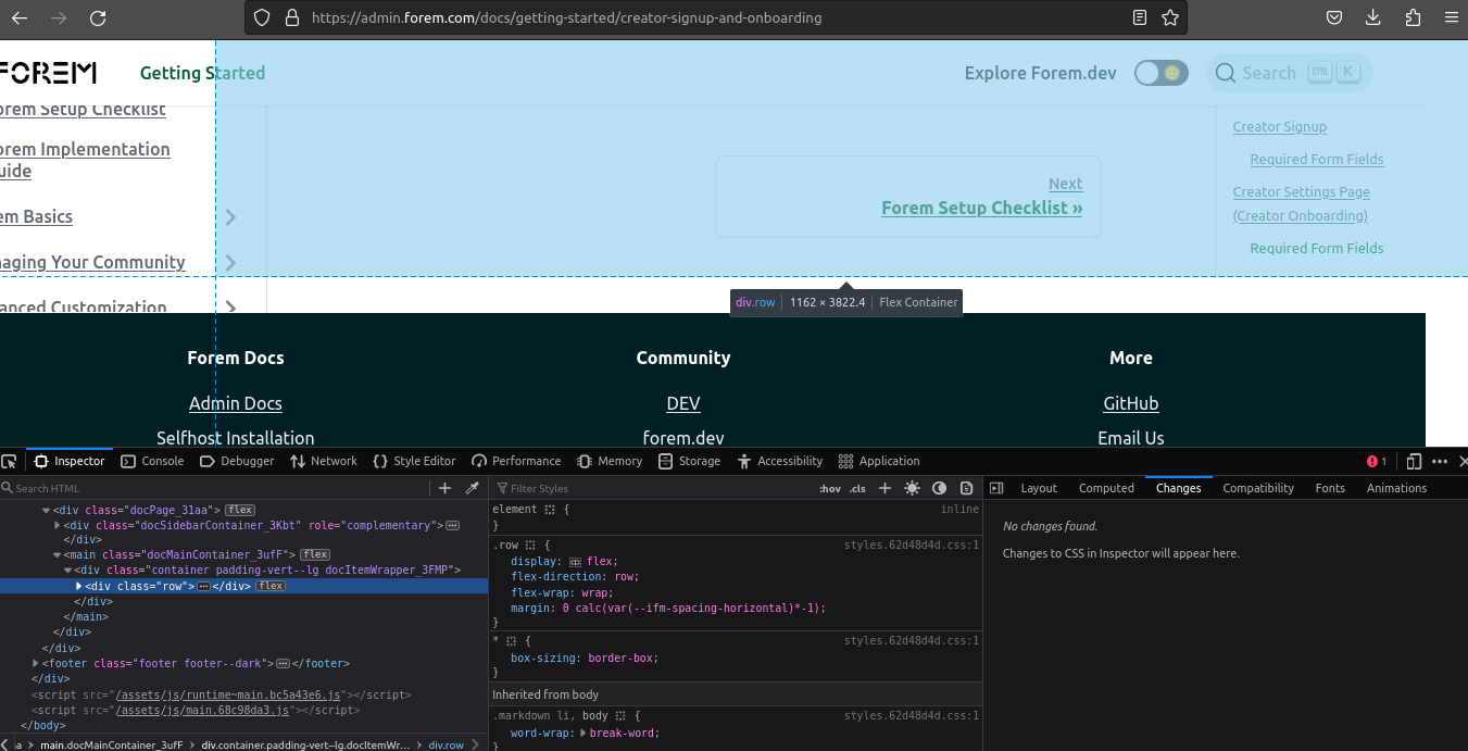 Fix Width Overflowhorizontal Scrolling On Adminforemadmin Docs Link Pages And Footer 