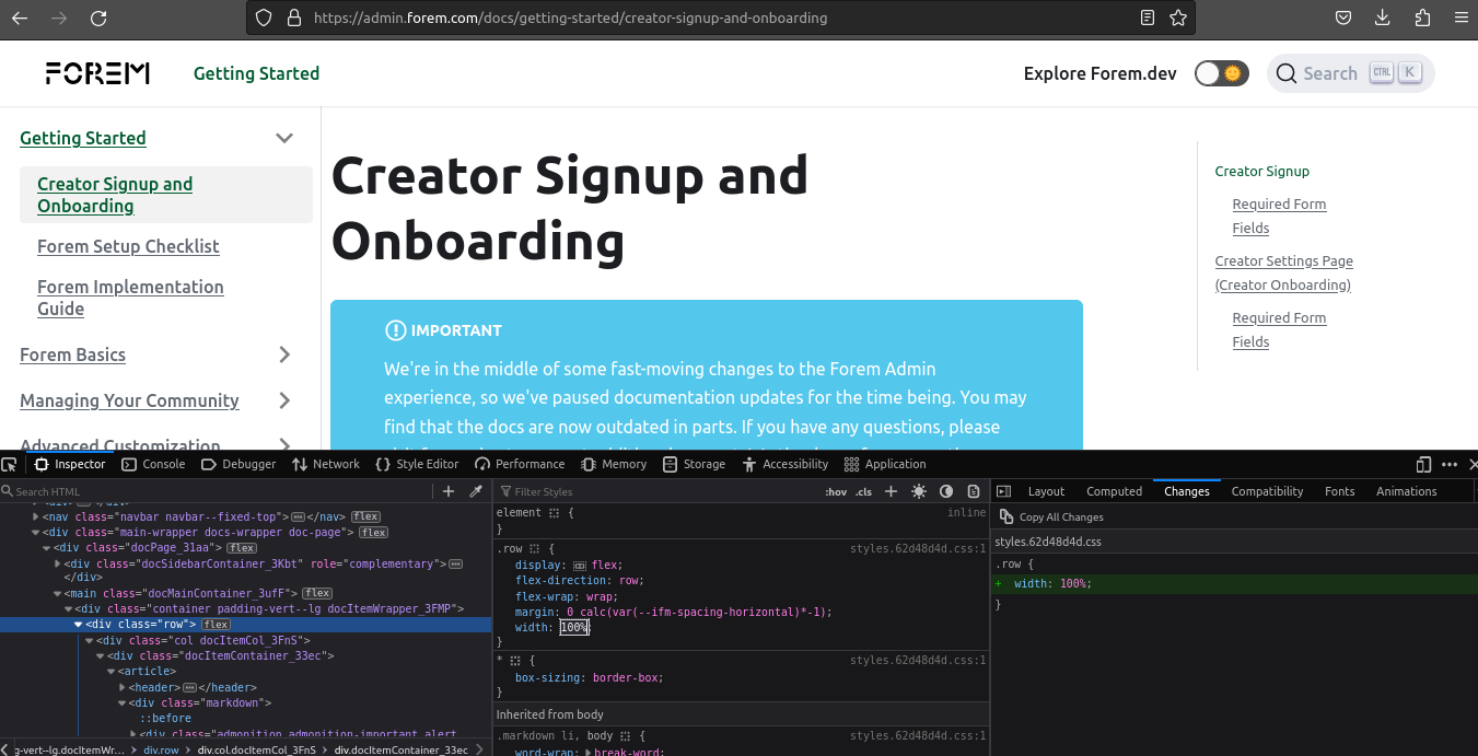 Fix Width Overflowhorizontal Scrolling On Adminforemadmin Docs Link Pages And Footer