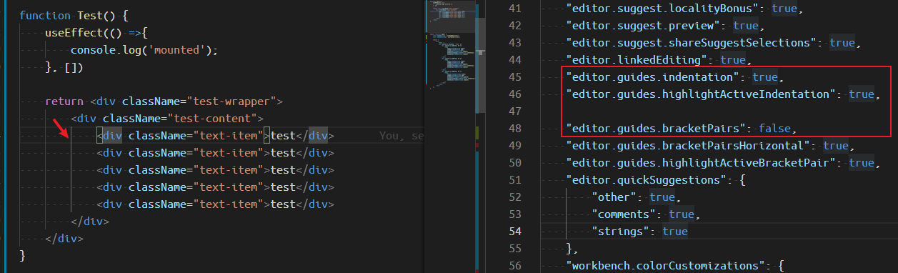 higlightActiveIndentation conflicts with bracketPairs in JSX/TSX ...