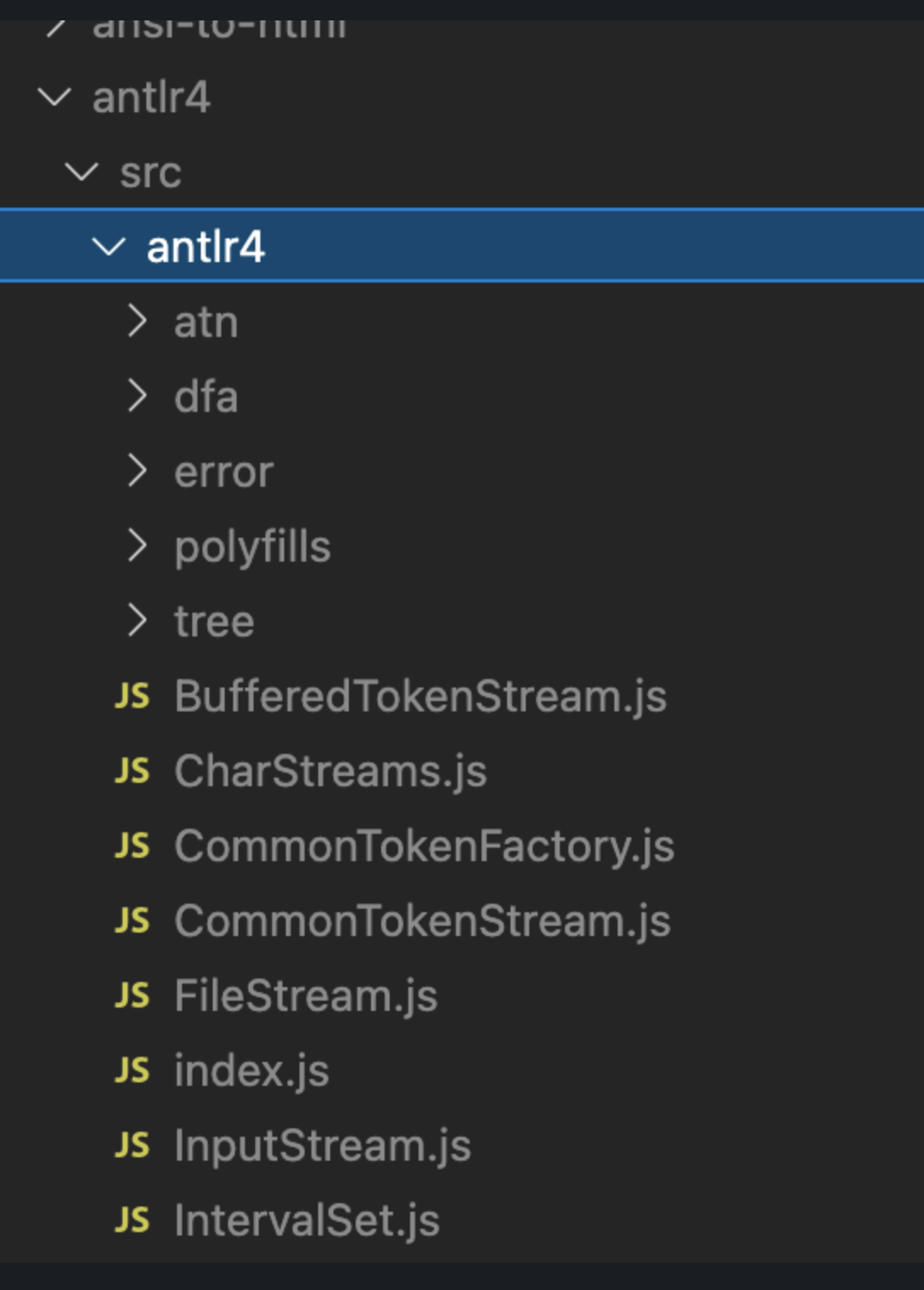npm and install brings all src and package.json for antlre which is breaking my code · Issue ...