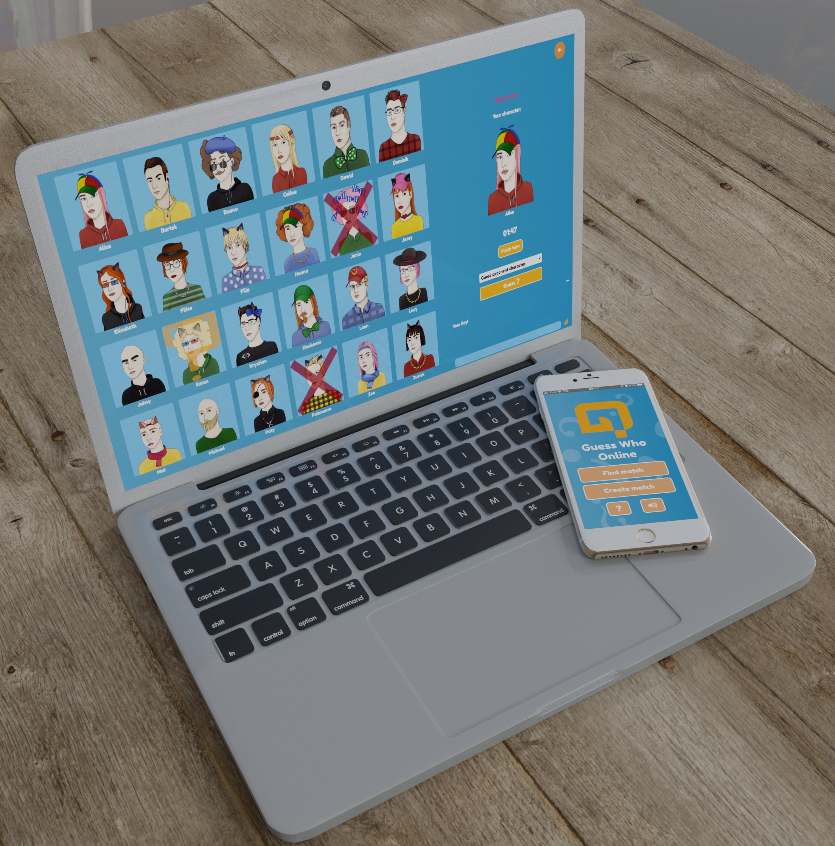 GitHub - KrystianSkwierawski/GuessWhoOnline: Two-player character ...